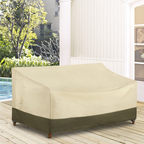 SunPatio Patio Sofa Cover 90 Inch, Beige & Olive - SunPatio