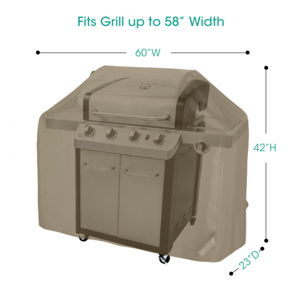 SunPatio Heavy Duty 60 Inch Barbecue Gas Grill Cover, Taupe - SunPatio