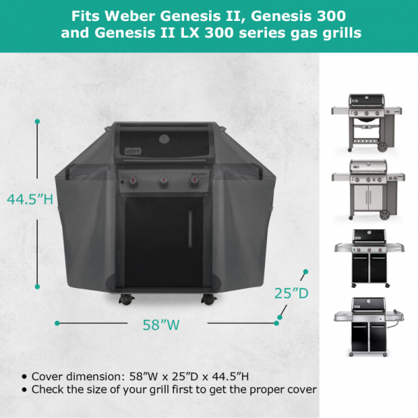 SunPatio 7130 BBQ Grill Cover for Weber Genesis II, Genesis 300 ...
