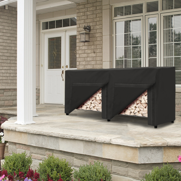 SunPatio Outdoor Firewood Cover for 8-Feet Log Rack - SunPatio